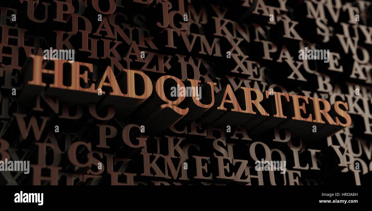 Headquarters - Wooden 3D rendered letters/message. Can be used for an ...