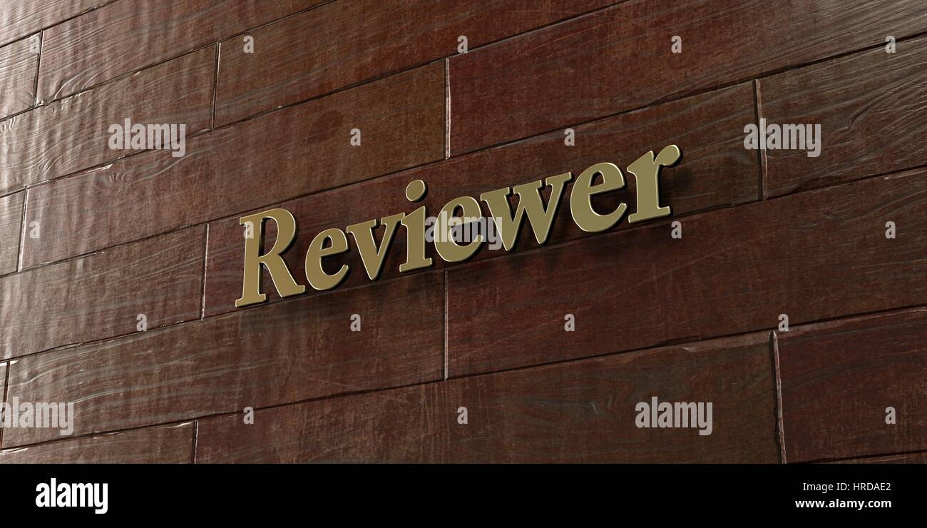 Reviewer - Bronze plaque mounted on maple wood wall - 3D rendered ...