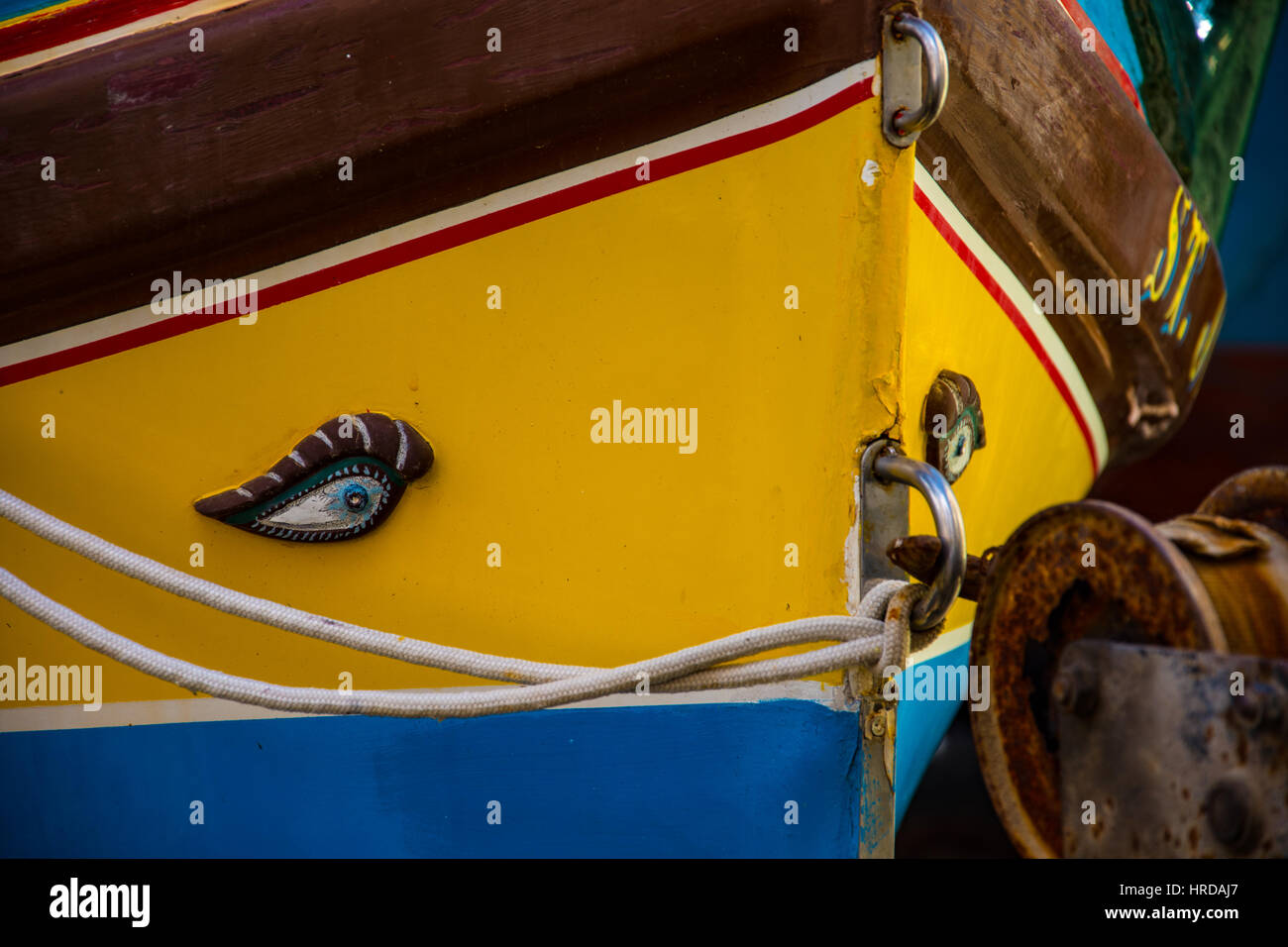 Luzzu - Traditional Maltese Boat Stock Photo - Alamy
