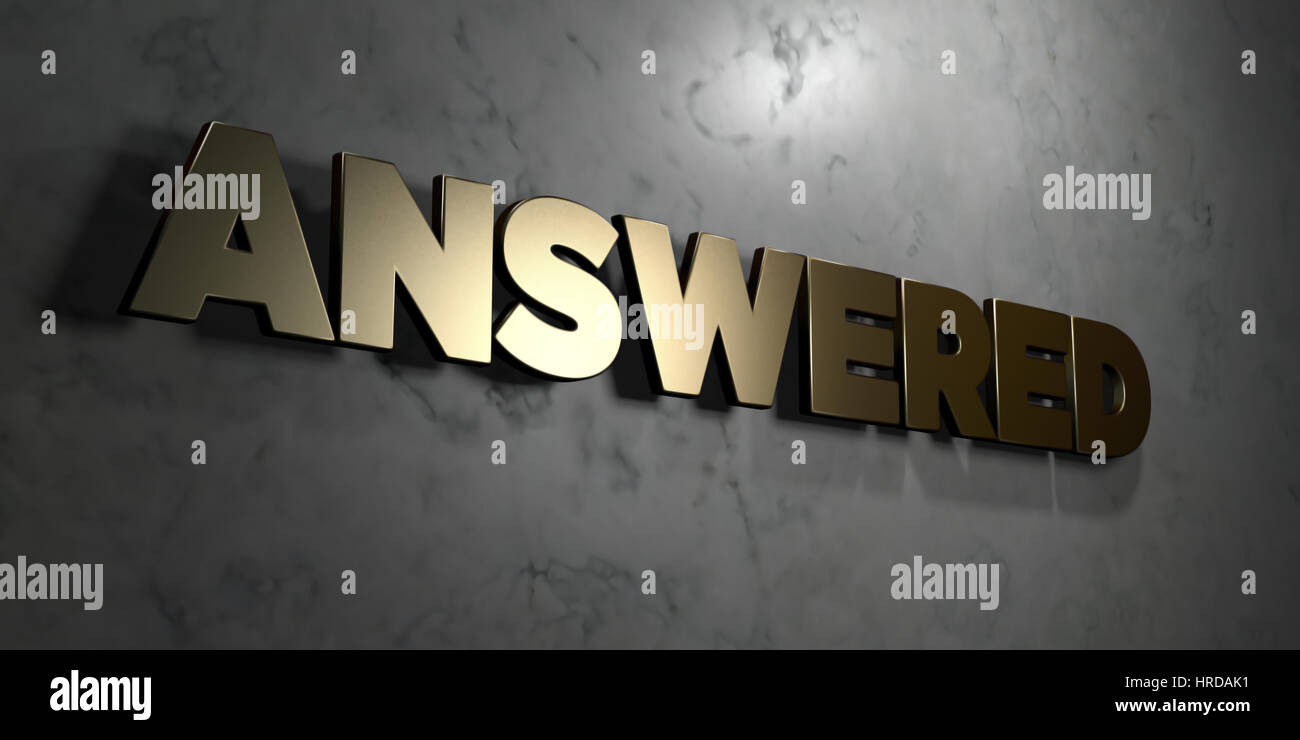 Answered - Gold sign mounted on glossy marble wall - 3D rendered ...