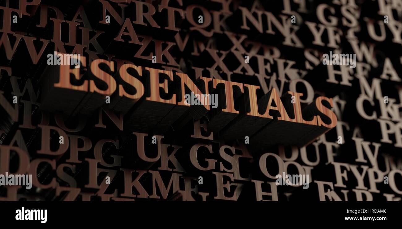 Essentials - Wooden 3D rendered letters/message. Can be used for an ...