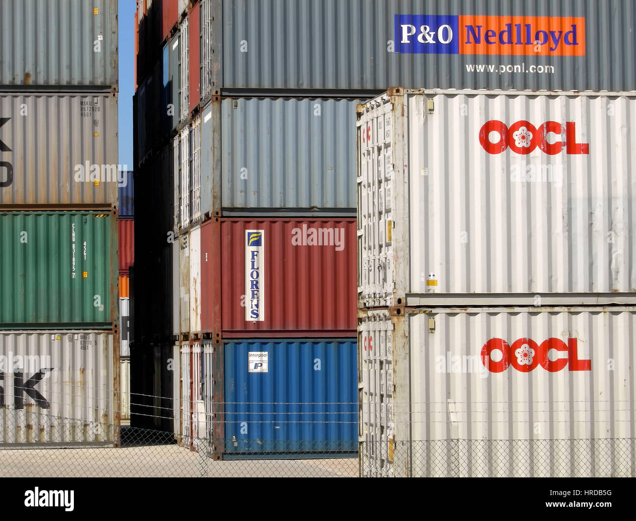 Shipping Containers at The Port of Southampton, Hampshire, England ...