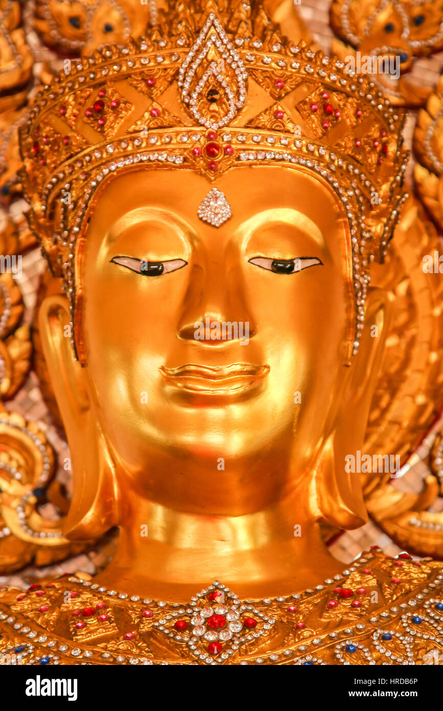 Head of golden Budda in Bangkok, Thailand Stock Photo - Alamy