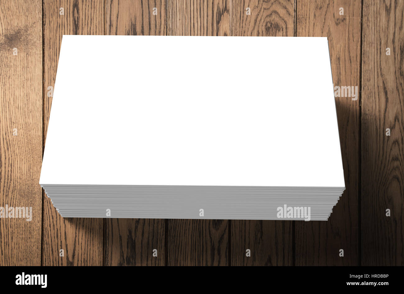 stack of blank name cards on wooden background Stock Photo - Alamy