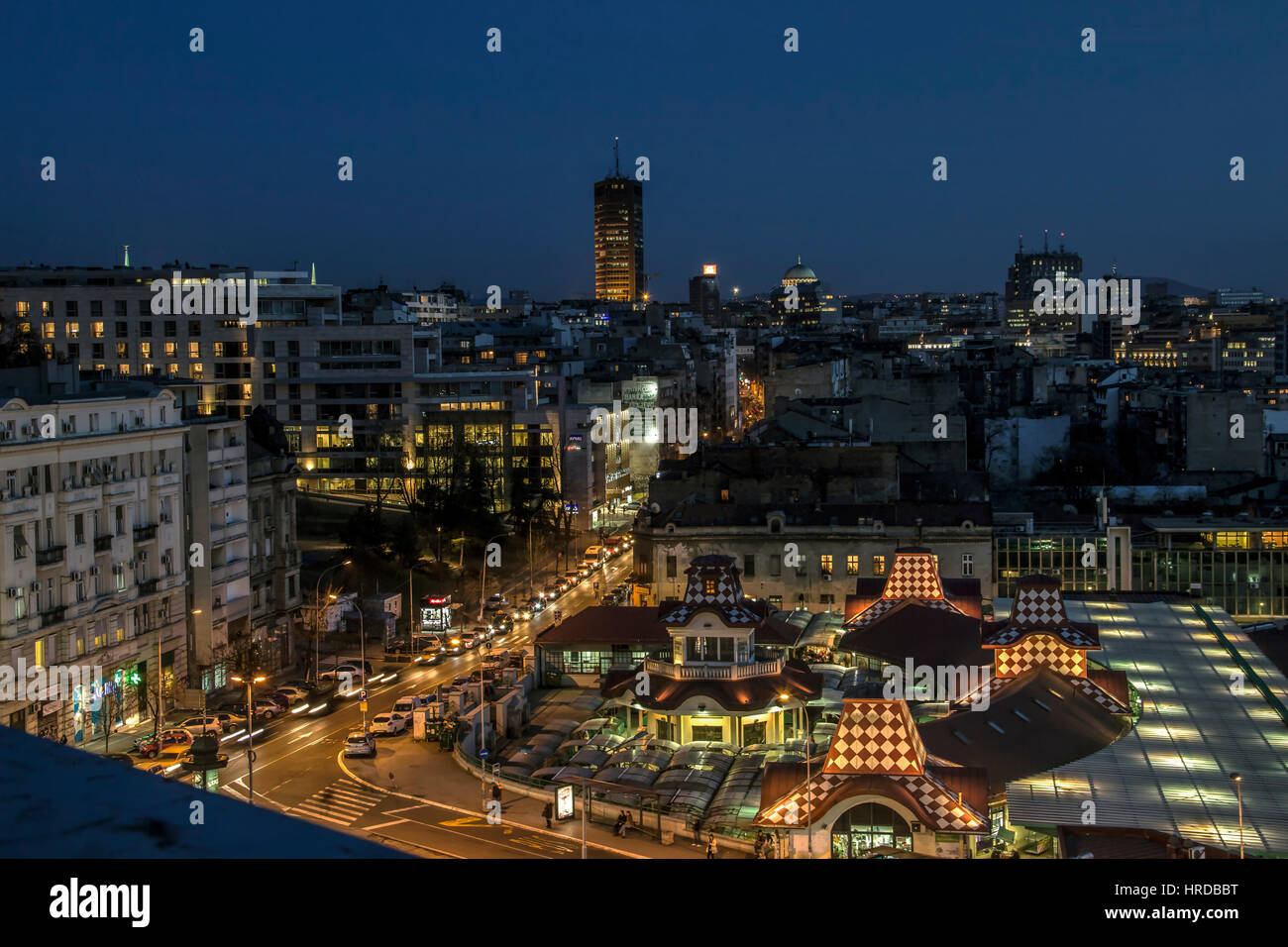 Belgrade, Serbia - Cityscape at night Stock Photo - Alamy