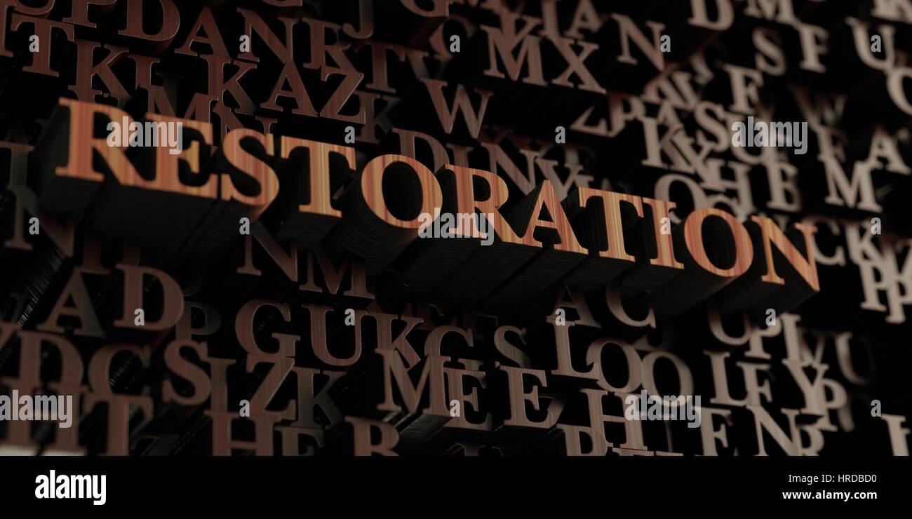 Restoration - Wooden 3D rendered letters/message. Can be used for an ...
