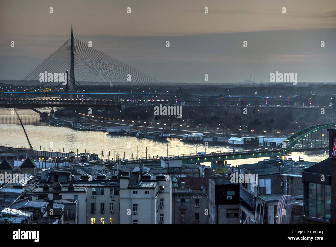 Belgrade, Serbia - Cityscape at twilight Stock Photo - Alamy
