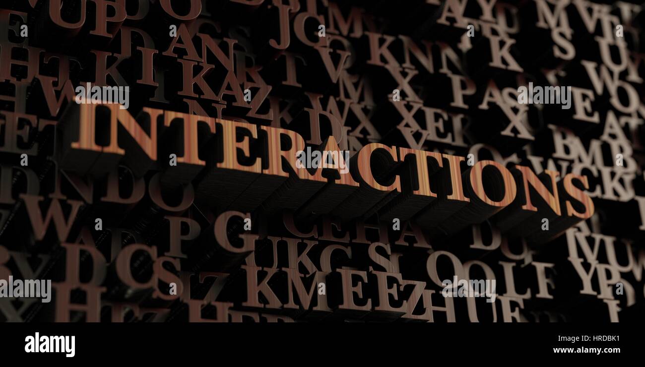 Interactions - Wooden 3D rendered letters/message. Can be used for an ...
