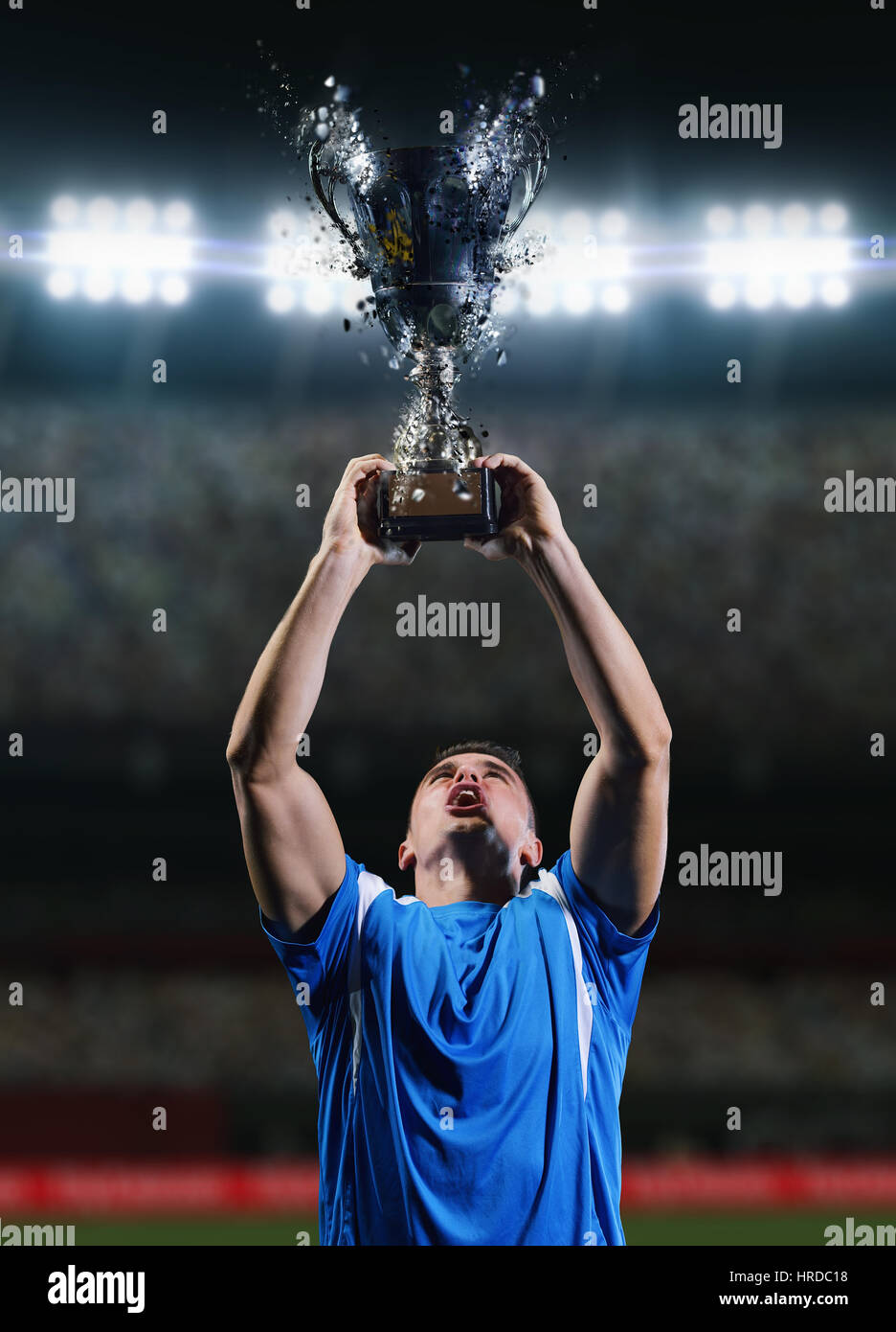 soccer players team group celebrating the victory and become champion ...