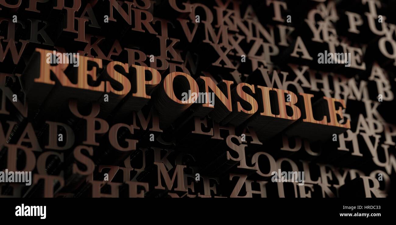 Responsible - Wooden 3D rendered letters/message. Can be used for an ...