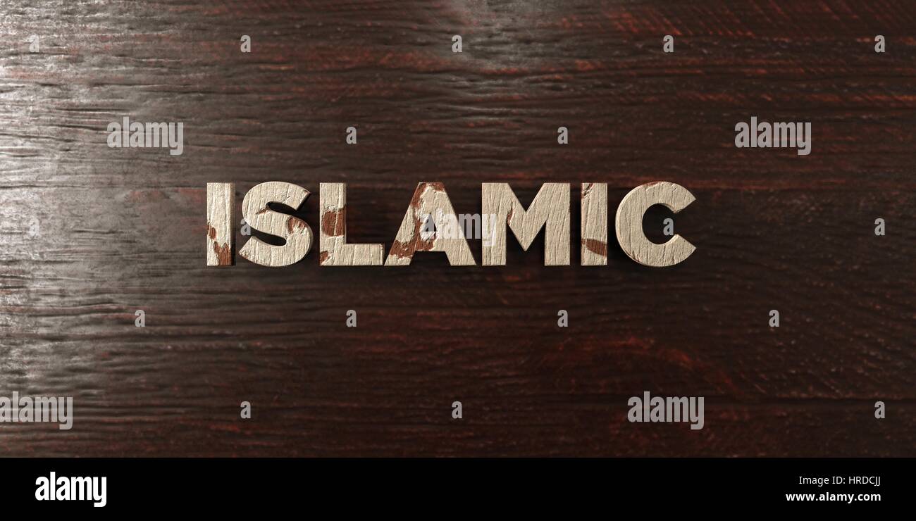 Islamic - grungy wooden headline on Maple - 3D rendered royalty free ...