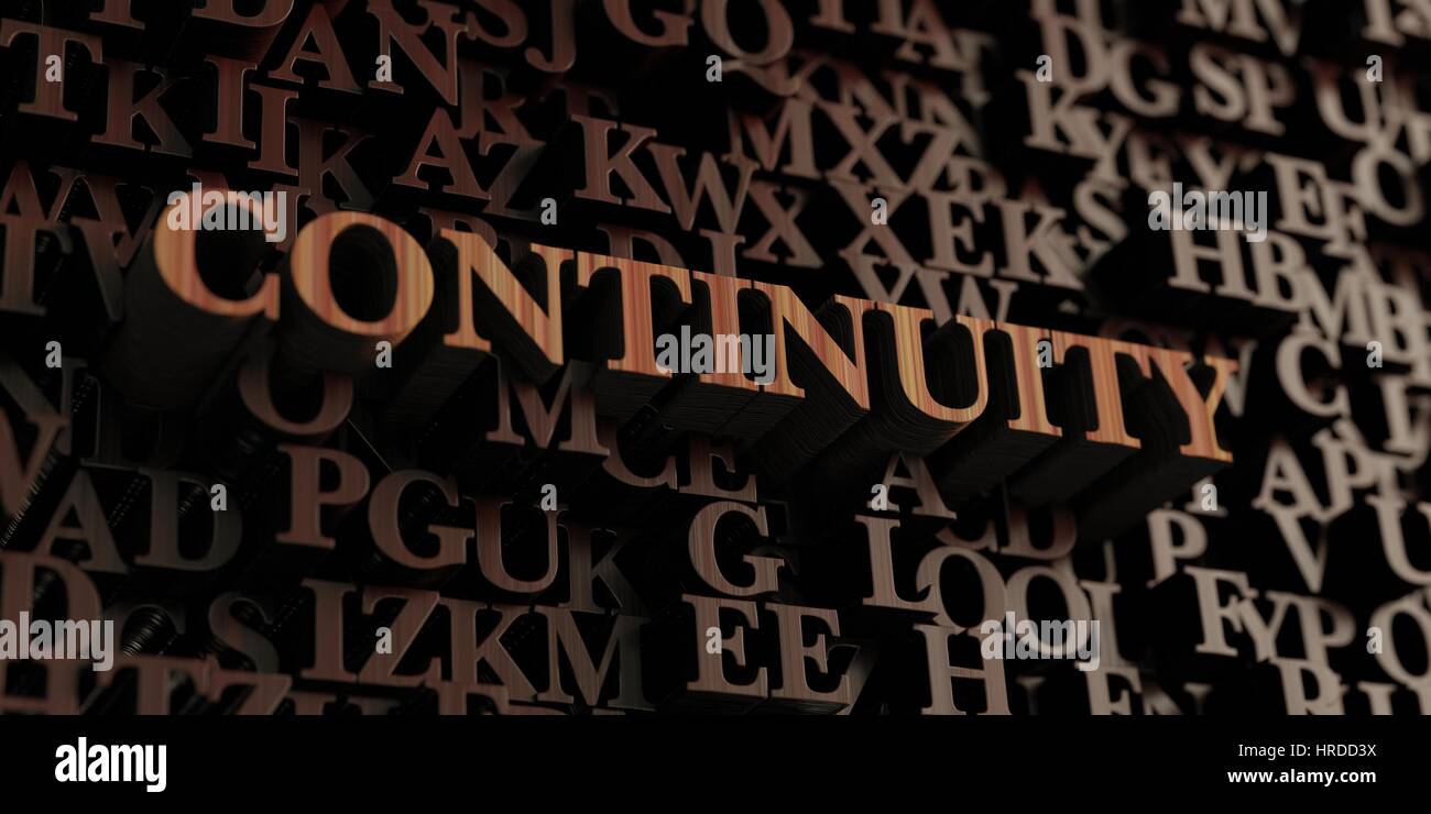 Continuity - Wooden 3D rendered letters/message. Can be used for an ...
