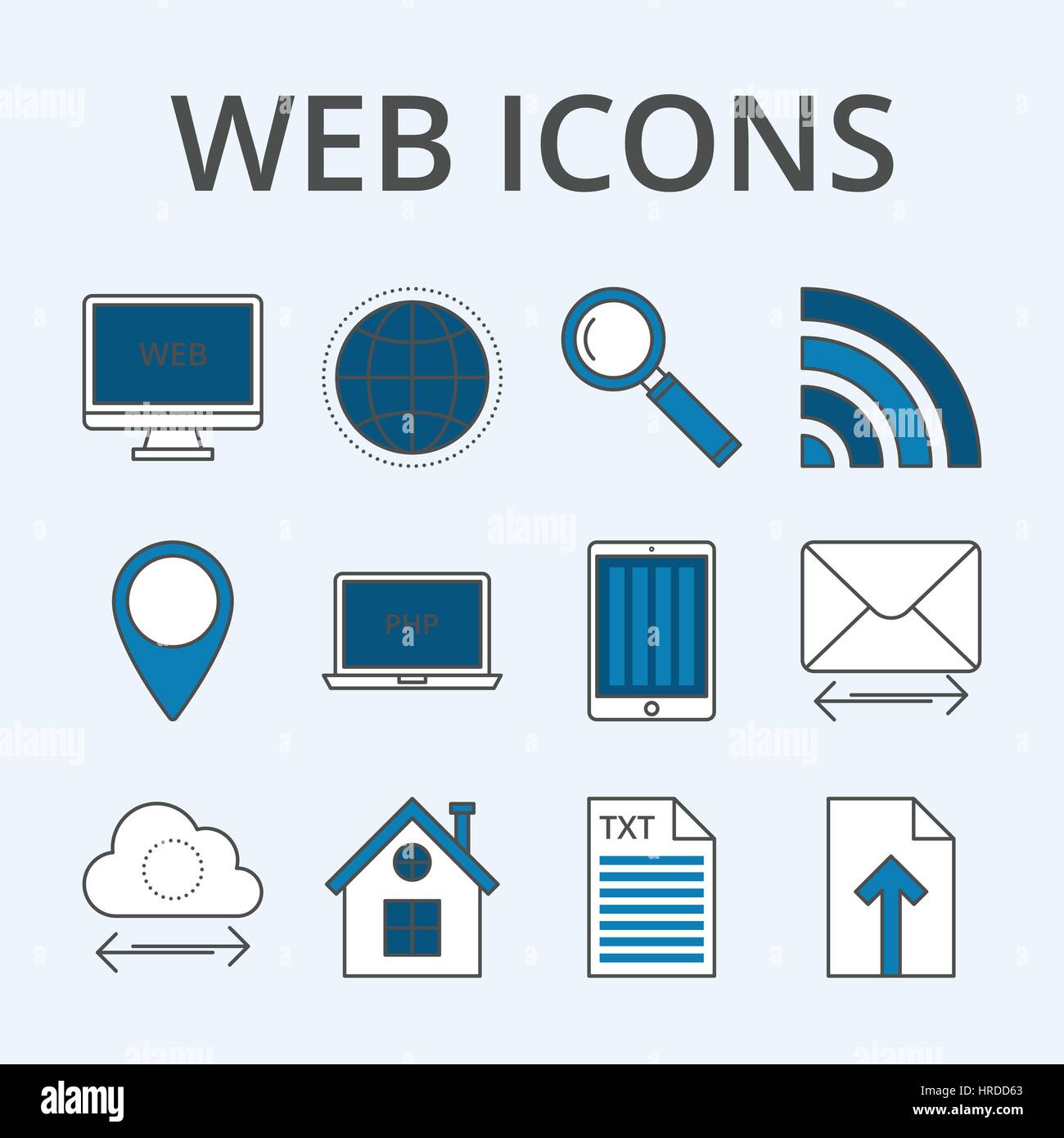 Web computing linear icons hi-res stock photography and images - Alamy