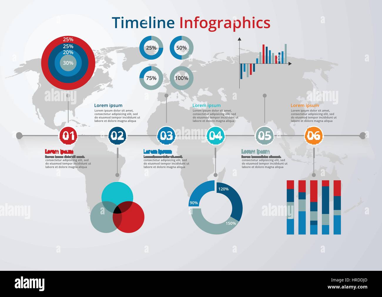 Vector illustration Timeline. flat design Stock Vector Image & Art - Alamy