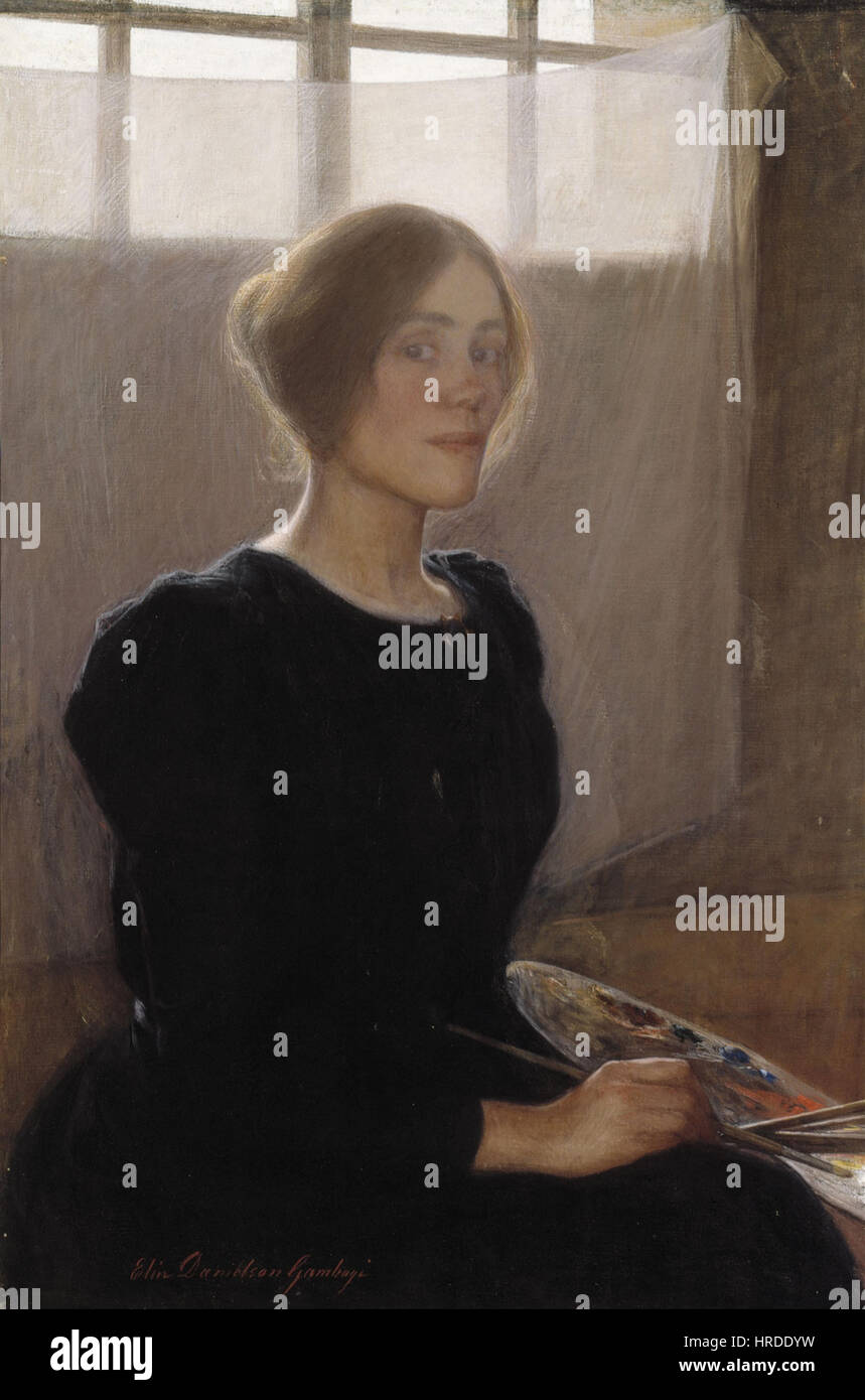 Elin Danielson-Gambogi - Self-Portrait - Google Art Project Stock Photo ...