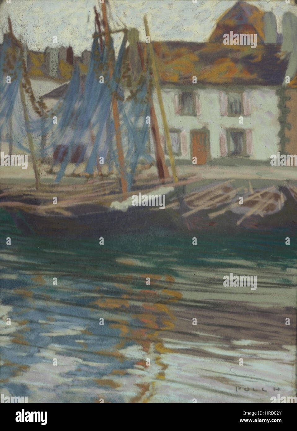 'Poll Sailboats in the Harbour' portrays a serene scene of sailboats ...