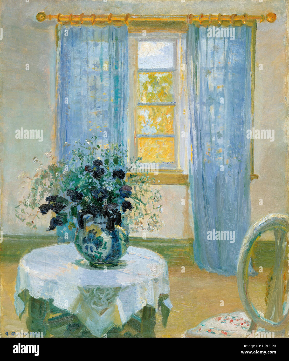 Anna Ancher - Interior with clematis - Google Art Project Stock Photo ...