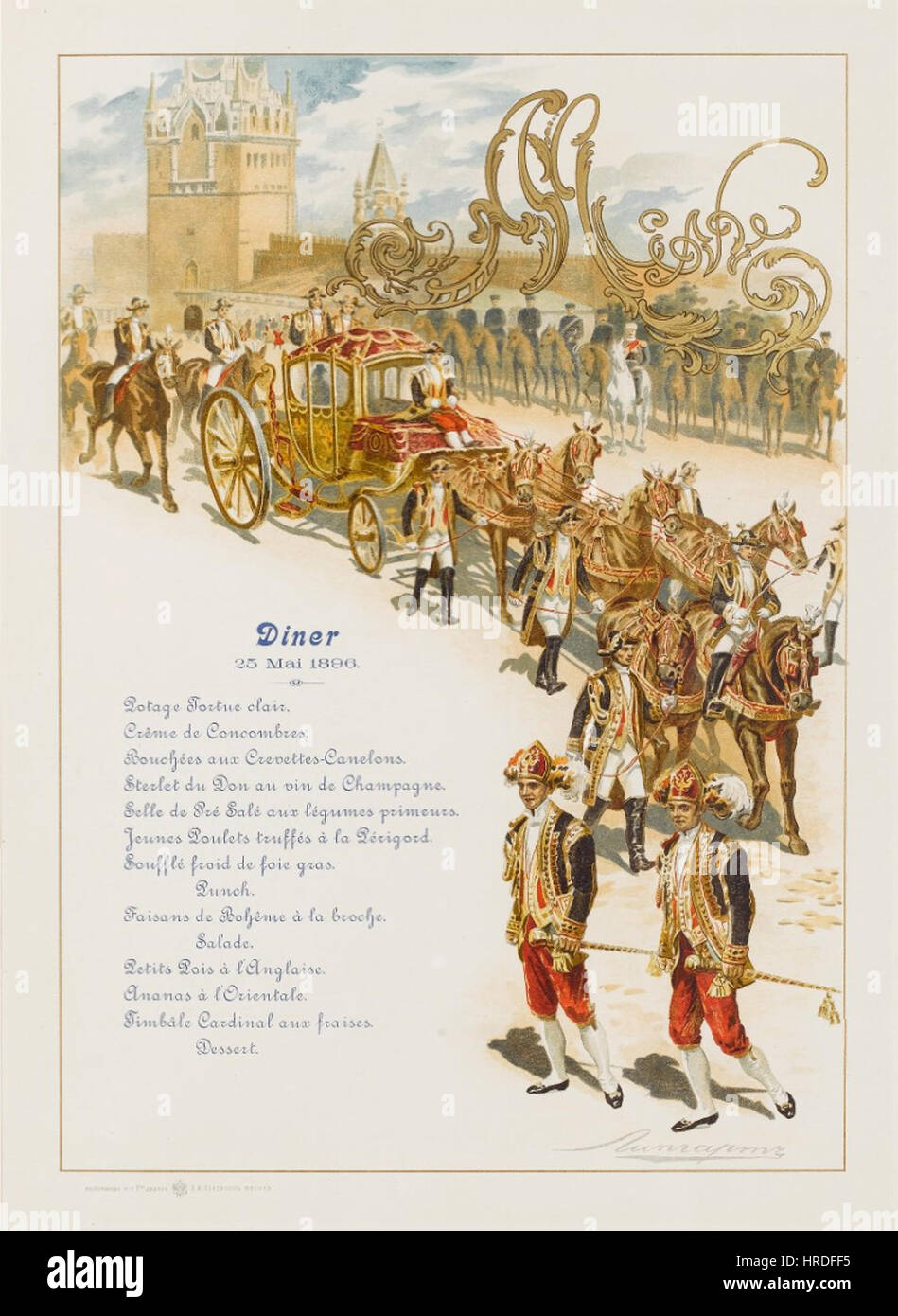The menu for Tsar Nicholas II’s coronation, designed by Lipgart ...