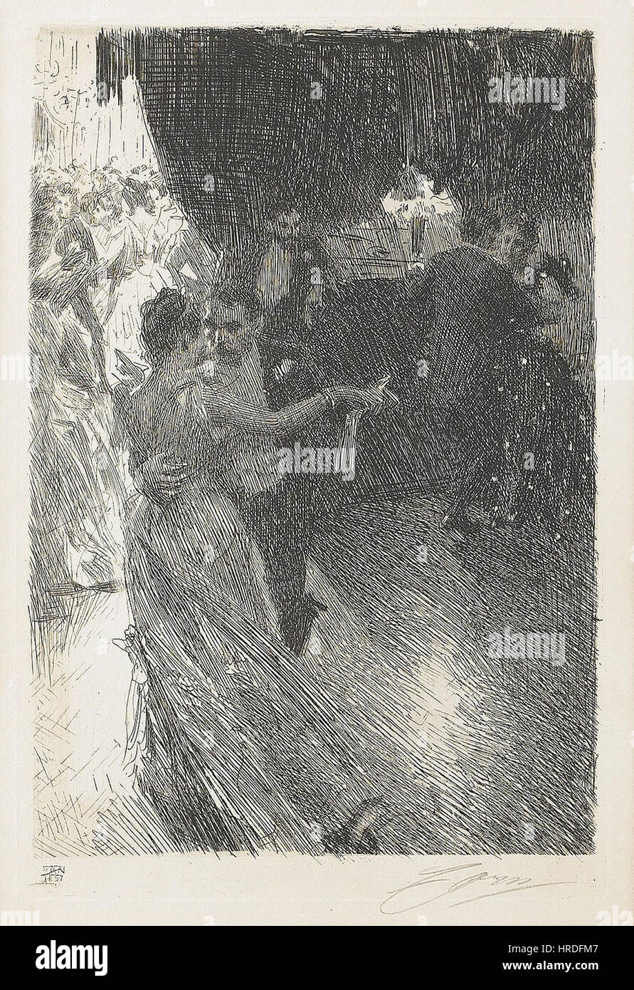 Anders Zorn - The Waltz (etching) 1891 Stock Photo - Alamy