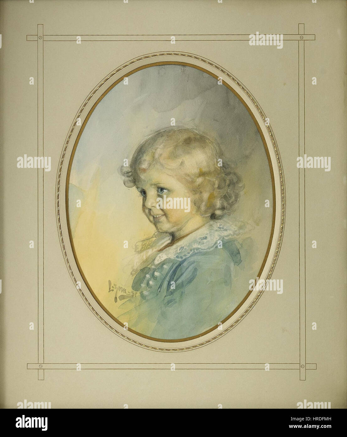 Anders Zorn - Portrait of a boy 1881 (framed Stock Photo - Alamy