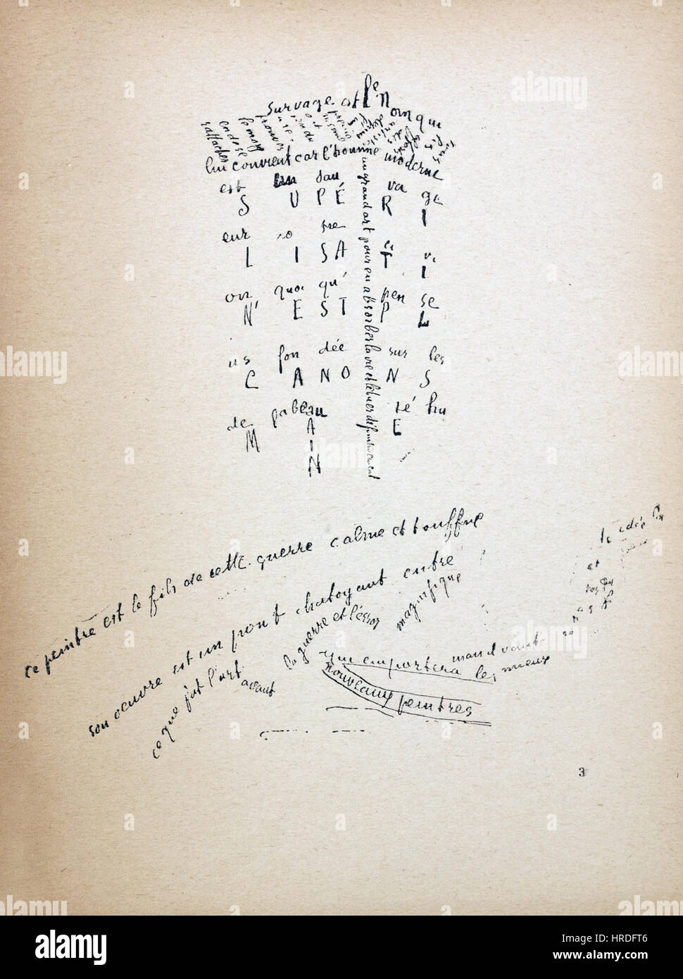 Apollinaire calligramme hi-res stock photography and images - Alamy