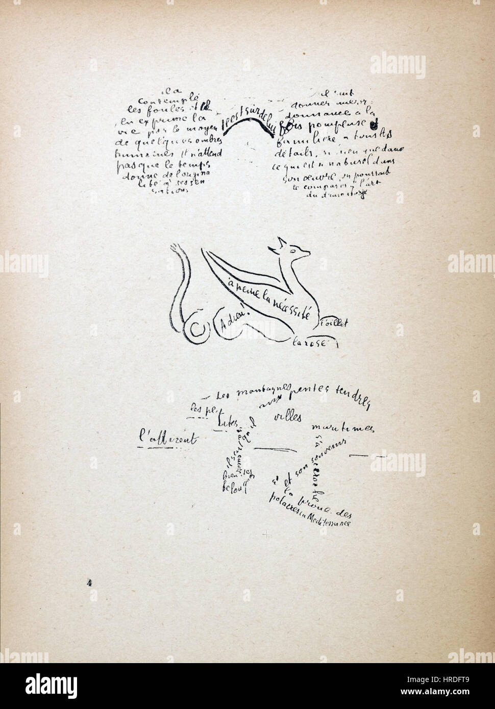 Apollinaire calligram hi-res stock photography and images - Alamy