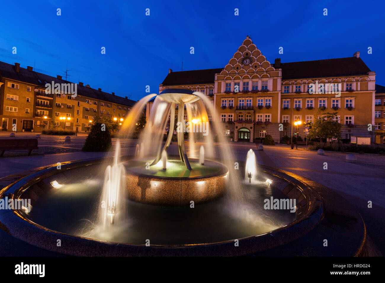 Town Hall (Mestsky Urad) on Main Square in Cesky Tesin. Cesky Tesin ...