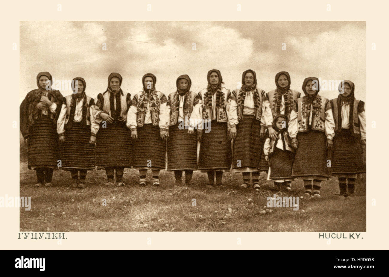 This image portrays Hutsul women, an ethnic group from the Carpathian ...