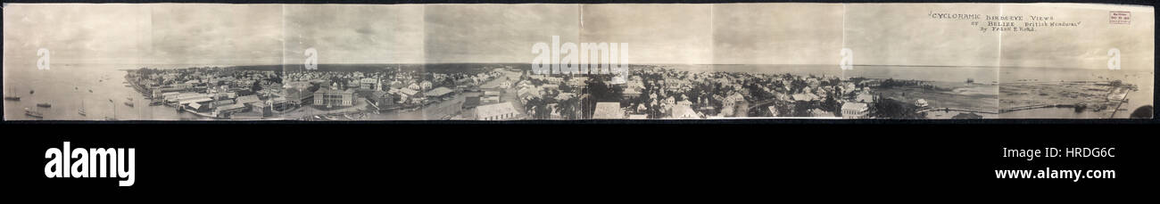 Cycloramic Birds-Eye Views of Belize, British Honduras WDL268 Stock ...