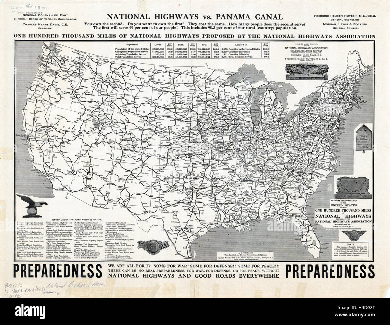 Map of Proposed National Highways of the United States, 1915 WDL11558 ...