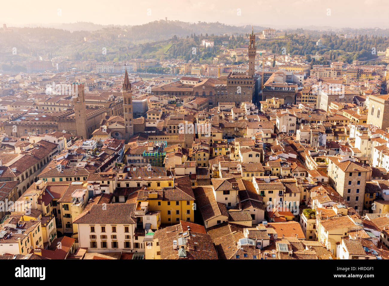 Florence - aerial view of the city. Florence, Tuscany, Italy Stock ...