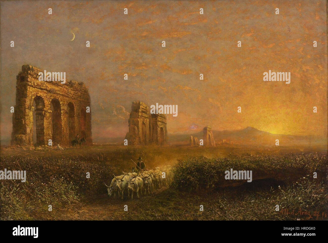 Albert Arnz's 'Campagna di Roma' is an evocative landscape painting ...