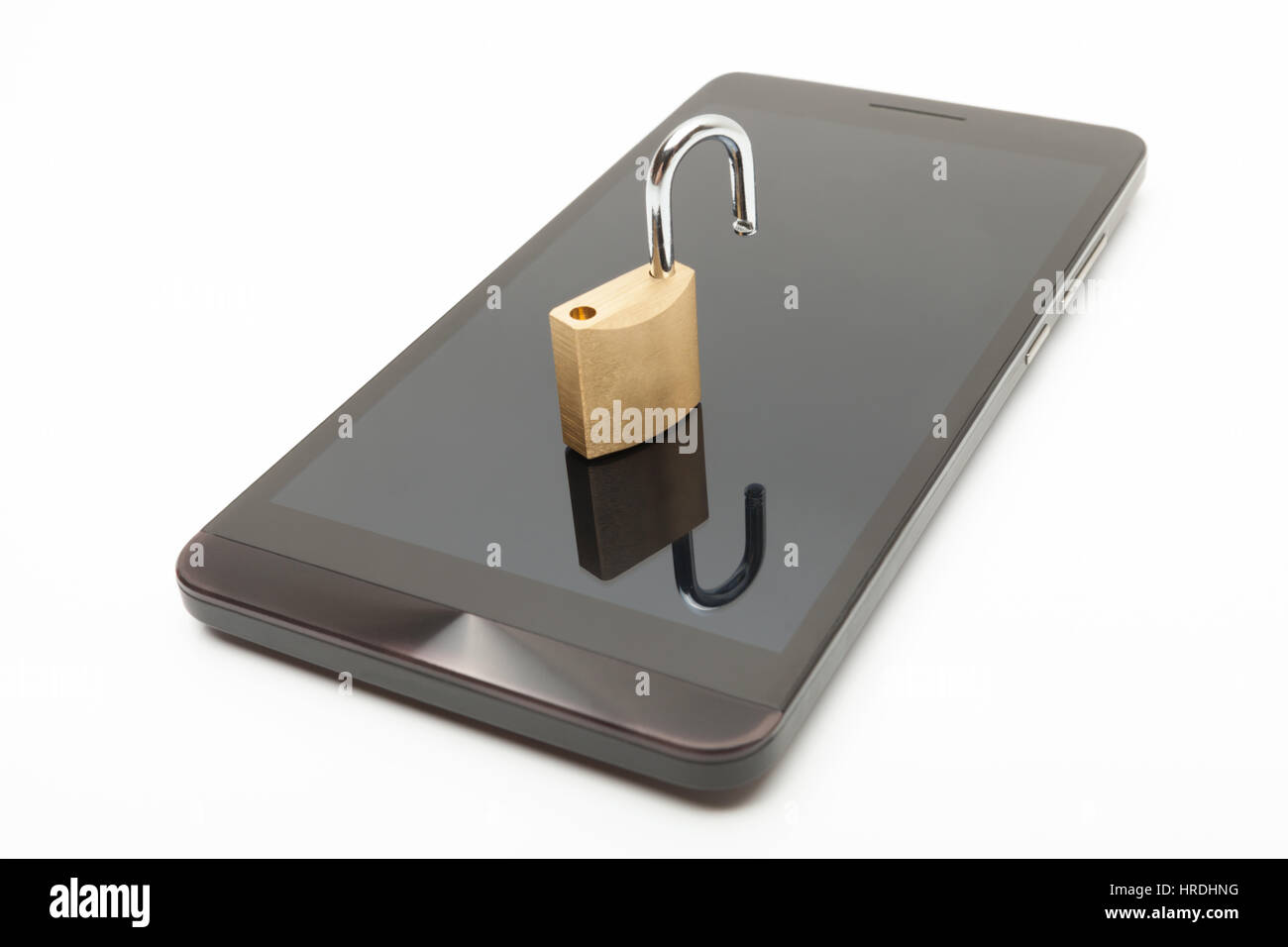 Smartphone with a lock over it. Mobile phone security and data ...