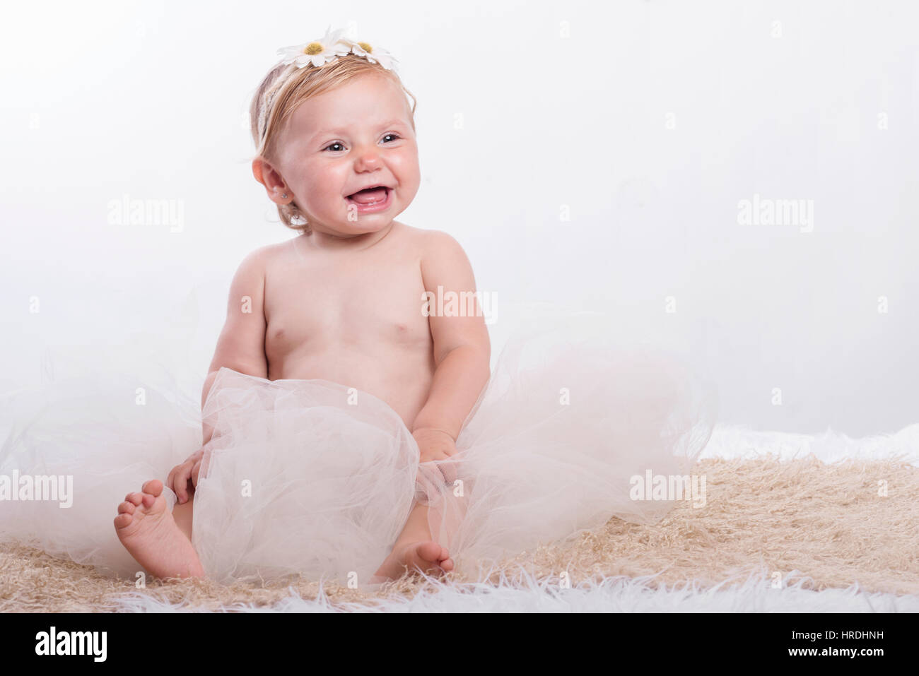 Happy baby, smiling baby in diaper Stock Photo - Alamy
