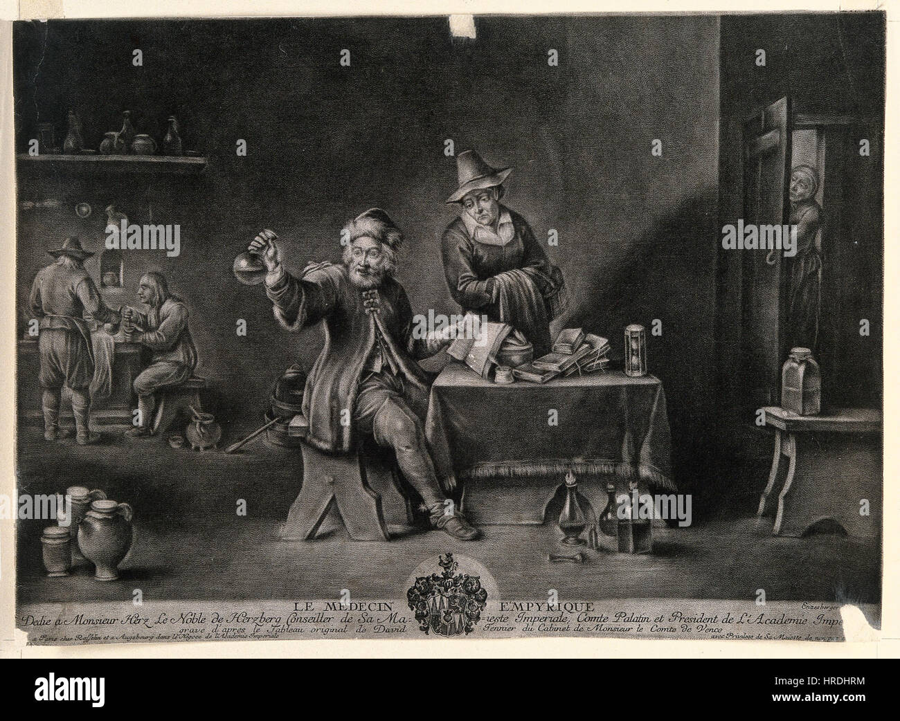 An excited physician examining a urine specimen and referrin Wellcome ...