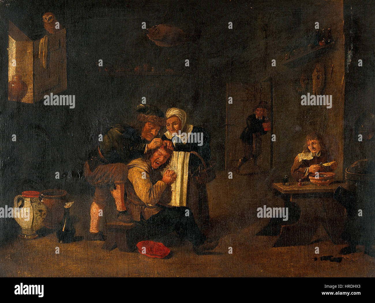 A surgical operation on a man's head. Oil painting by a foll Wellcome ...