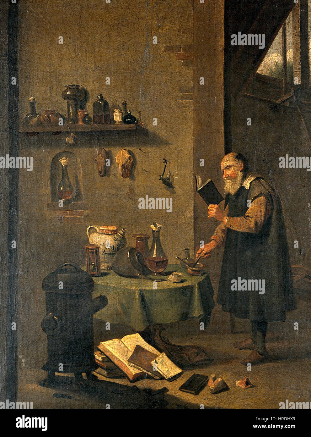Alchemist in laboratory oil painting hi-res stock photography and ...