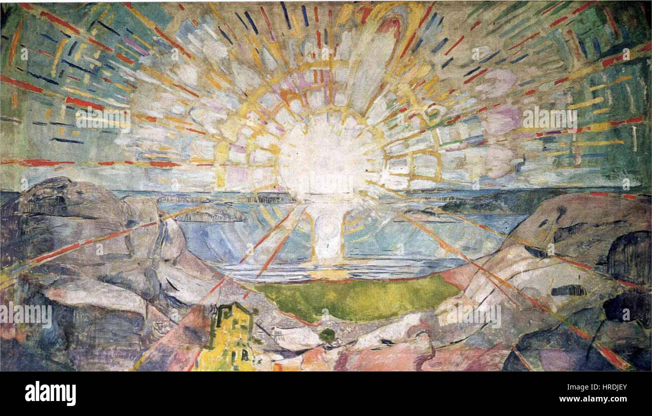 'The Sun' by Edvard Munch, painted in 1911, explores the emotional ...