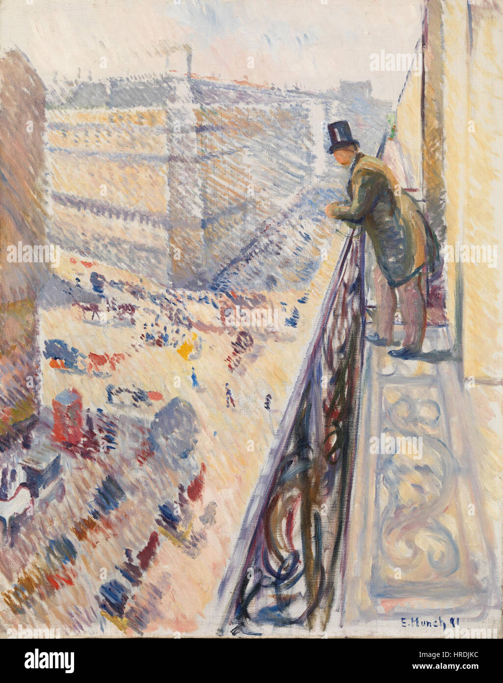 Edvard Munch’s 'Rue Lafayette' (1891) portrays a scene from Paris ...