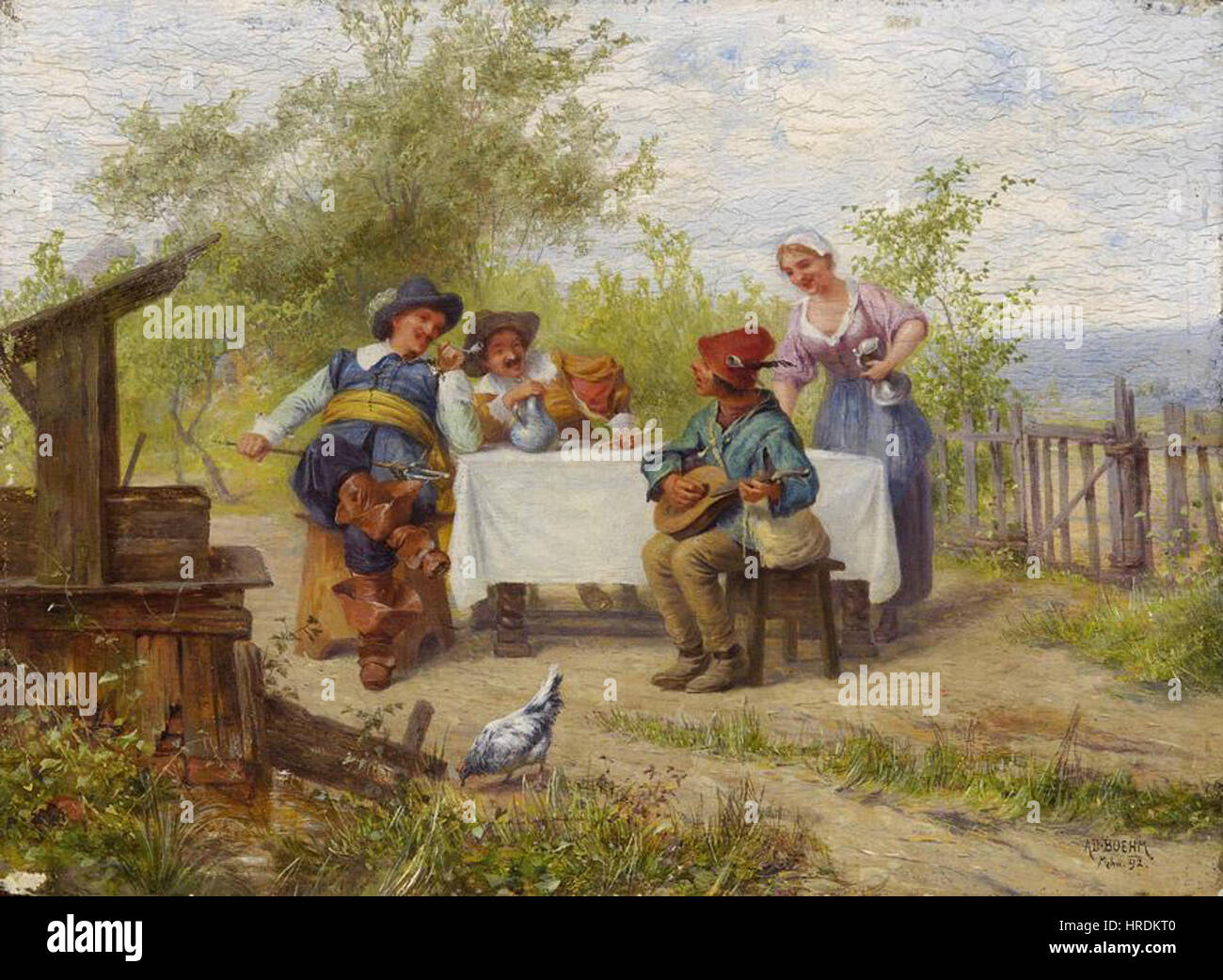 Adolf Boehm - Eine gesellige Runde (1892 Stock Photo - Alamy