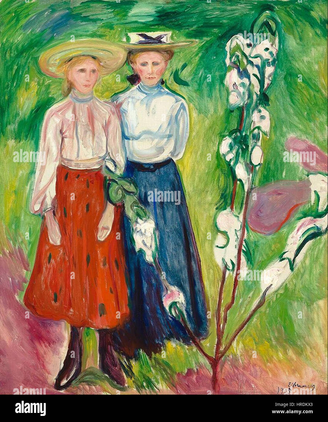 Edvard Munch's 'Two Girls under an Apple Tree in Bloom' (1905) captures ...