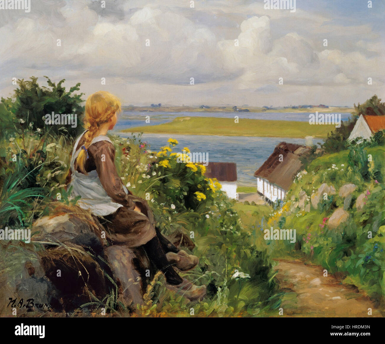 'In Thought' by H. A. Brendekilde captures a solitary figure lost in ...