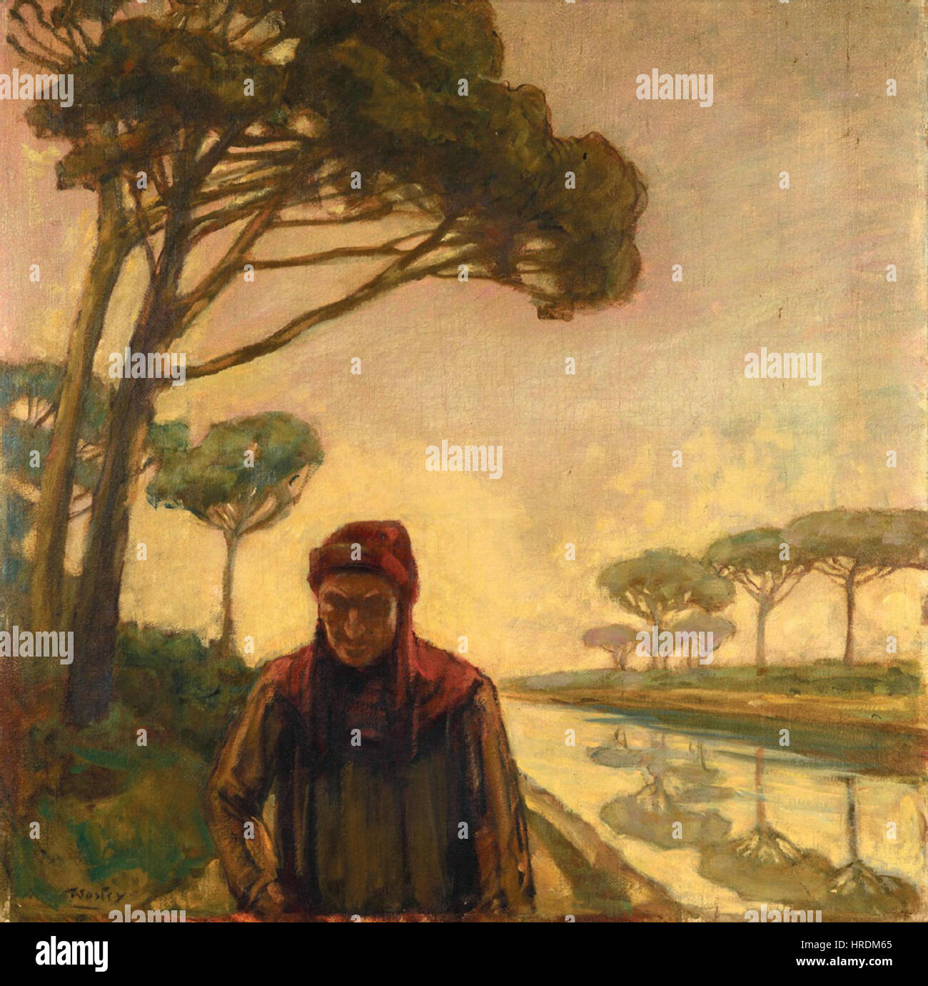 'Dante in Pineta' by Carlo Wostry depicts a scene from Dante Alighieri ...