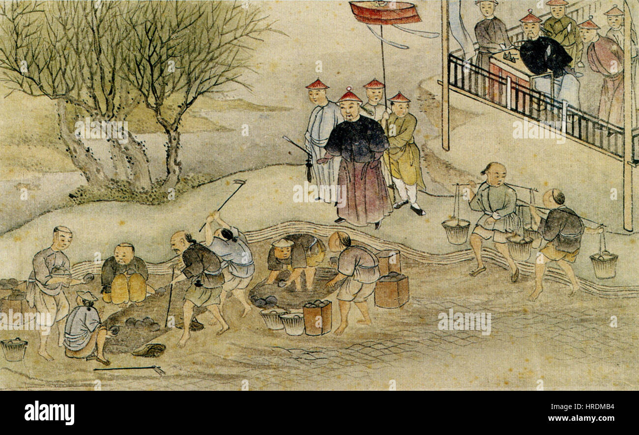 Destruction of opium in 1839 Stock Photo - Alamy