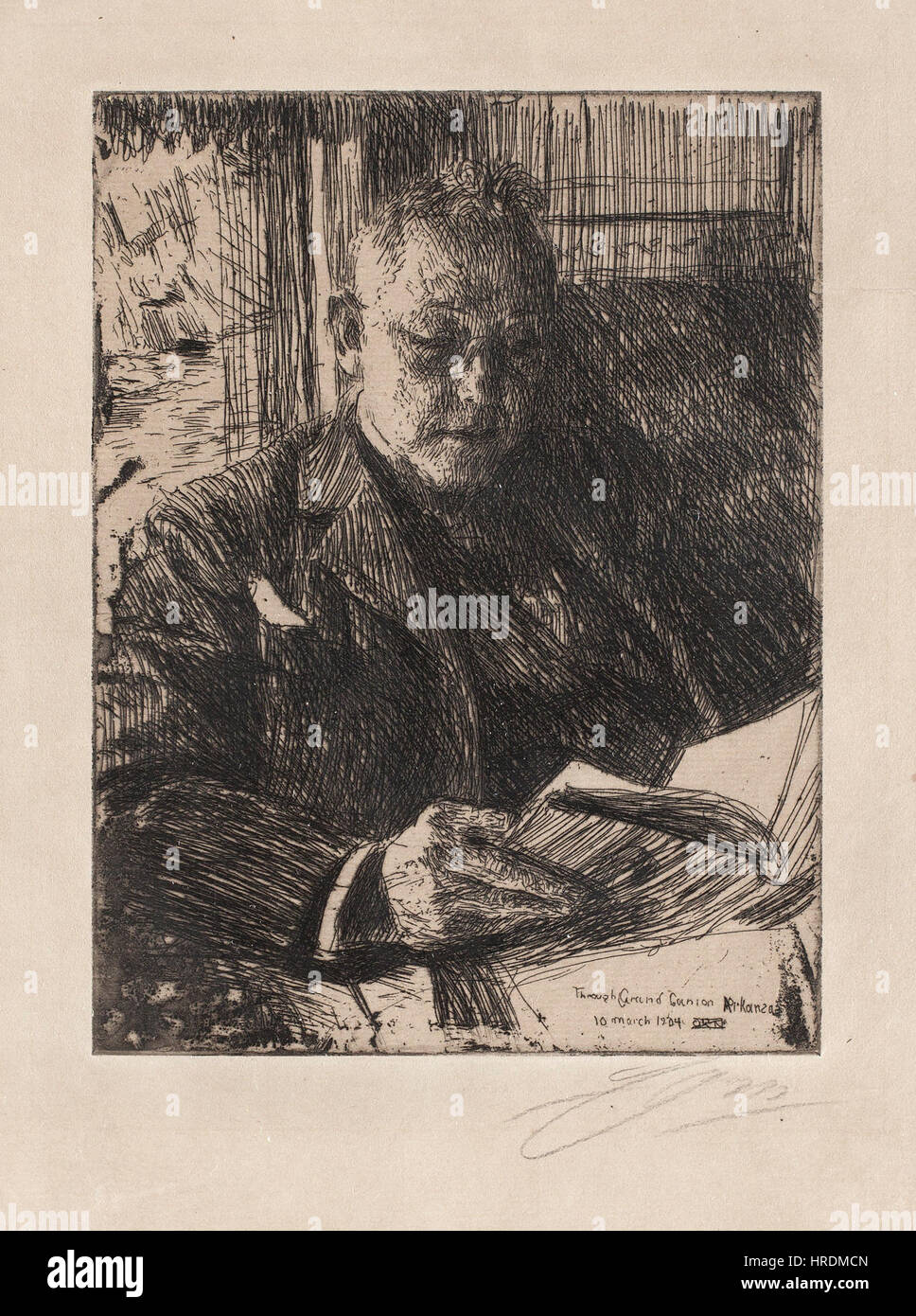 Anders Zorn’s etching 'The Travel Companion' from 1904 depicts Mr ...