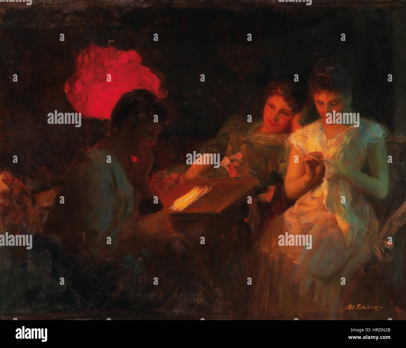 Albert Ritzberger’s 'Bei der Handarbeit' showcases an intimate scene of ...