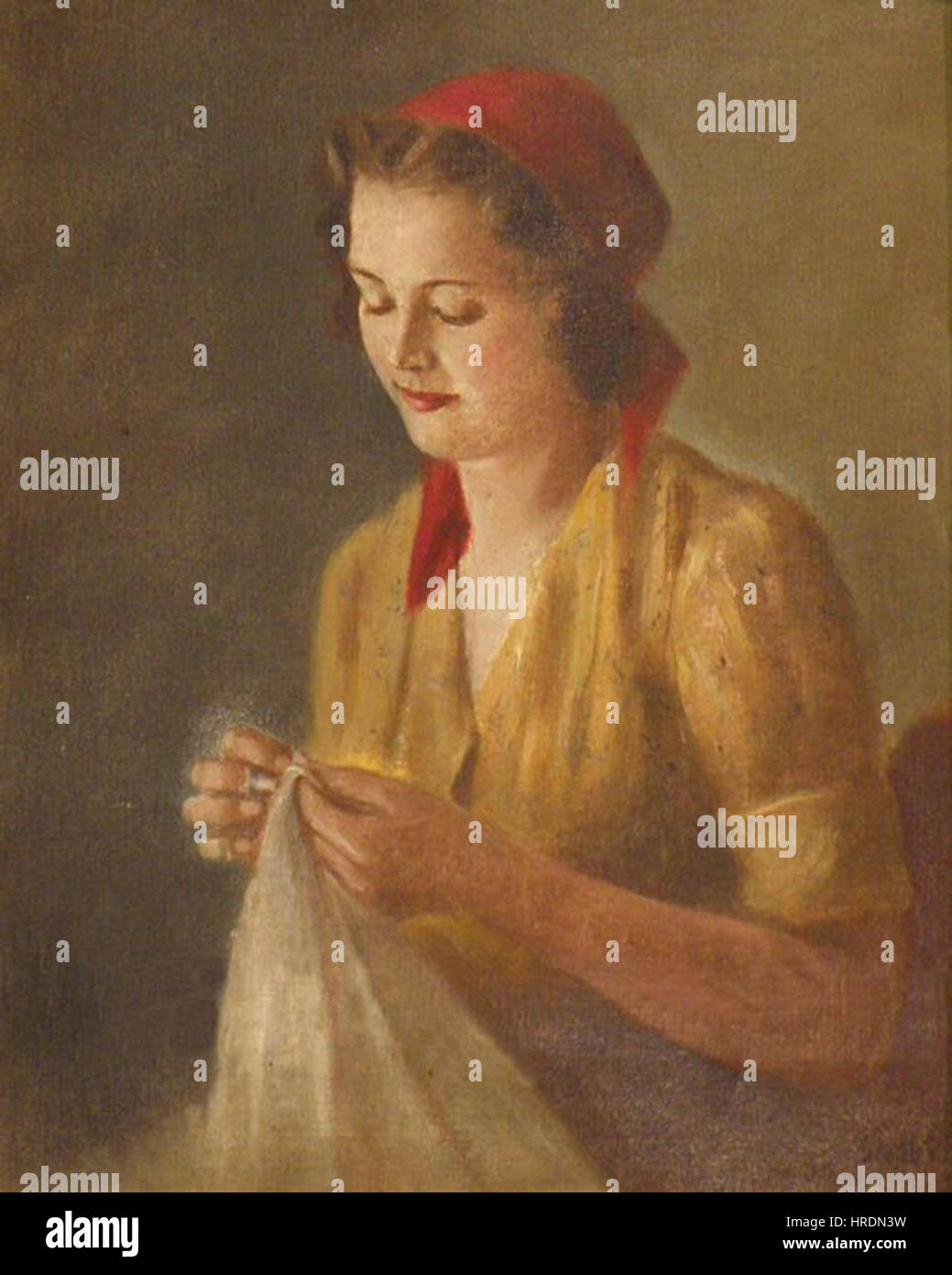 Glatter Embroidering Girl Stock Photo - Alamy