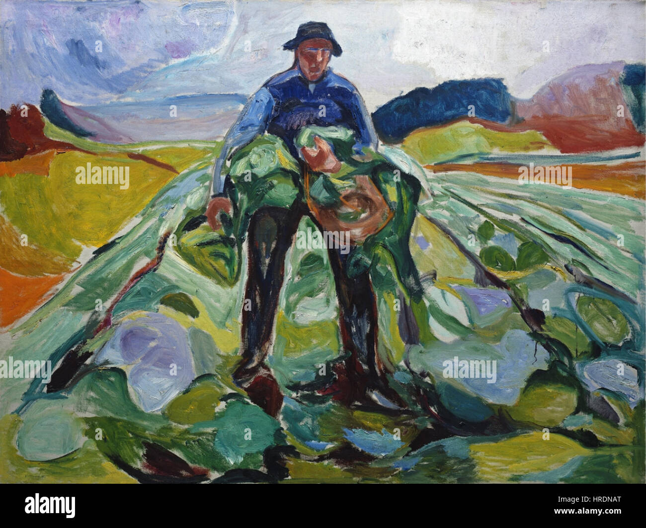 Edvard Munch - Man in the Cabbage Field (1916 Stock Photo - Alamy