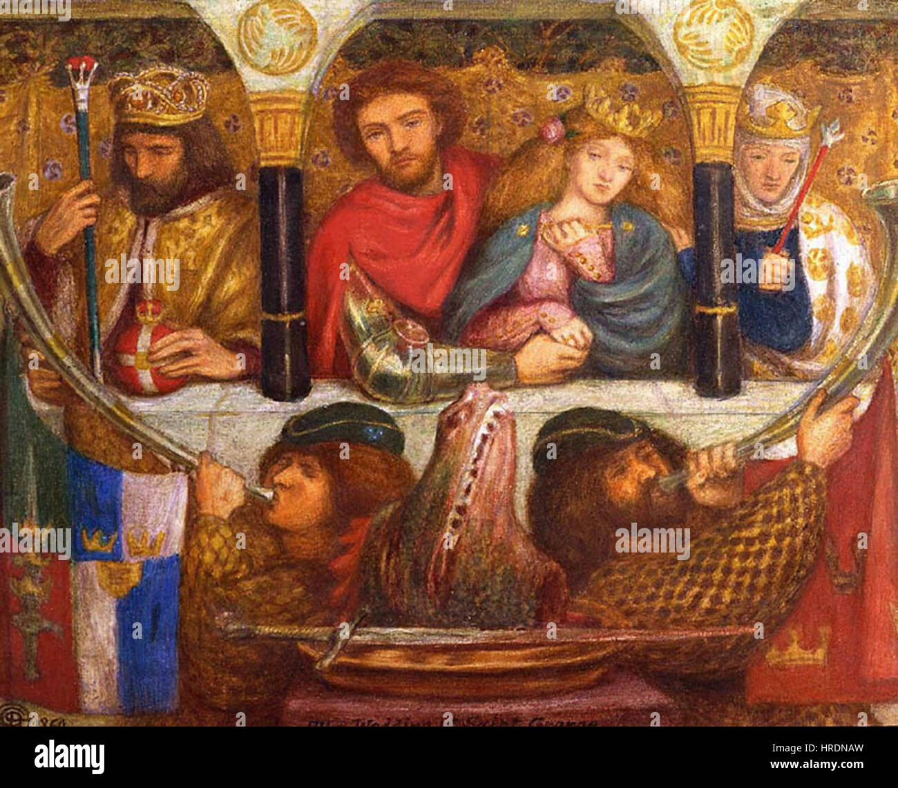 Dante Gabriel Rossetti - The Wedding of St. George Stock Photo - Alamy