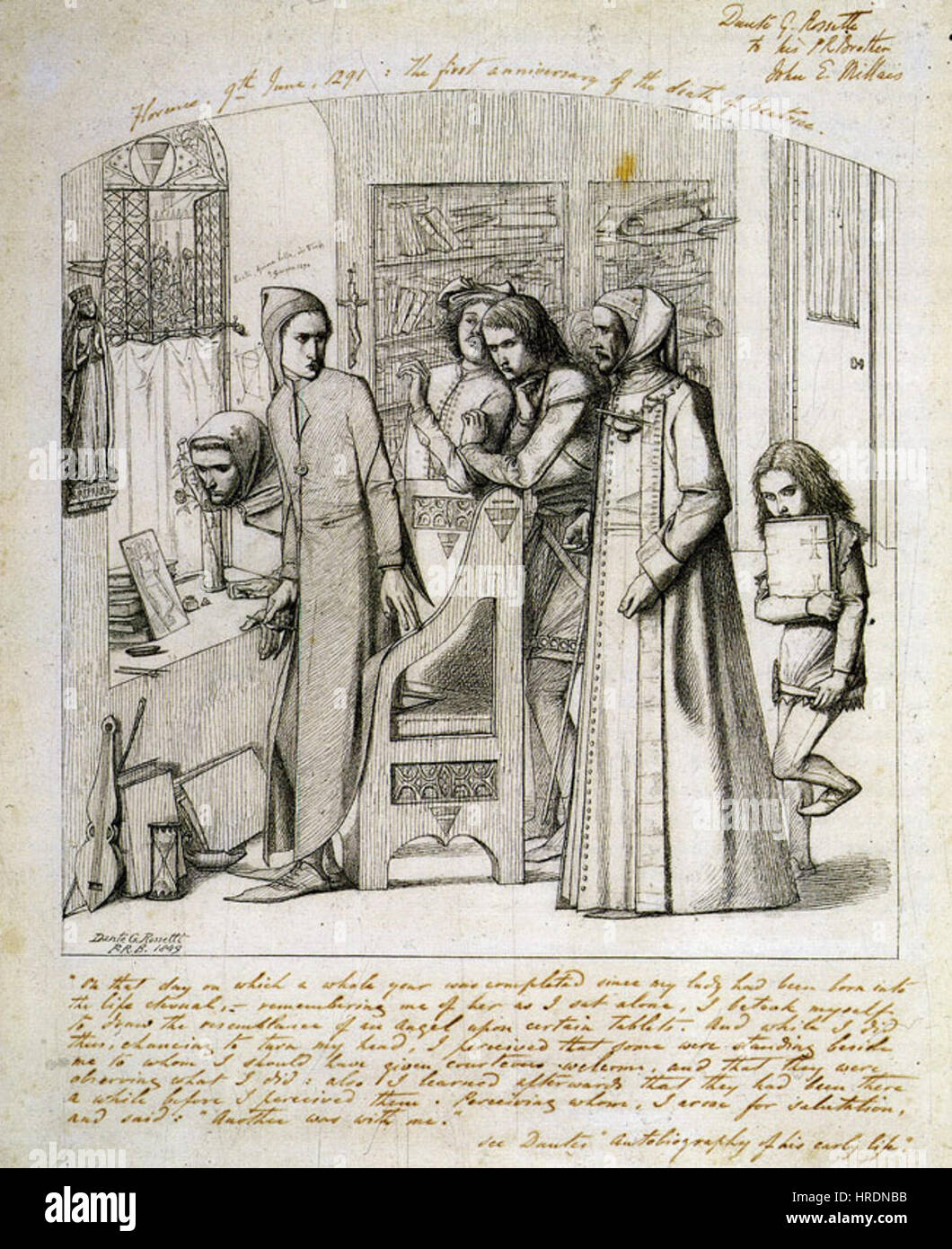 Dante Gabriel Rossetti - The First Anniversary of the Death of Beatrice ...